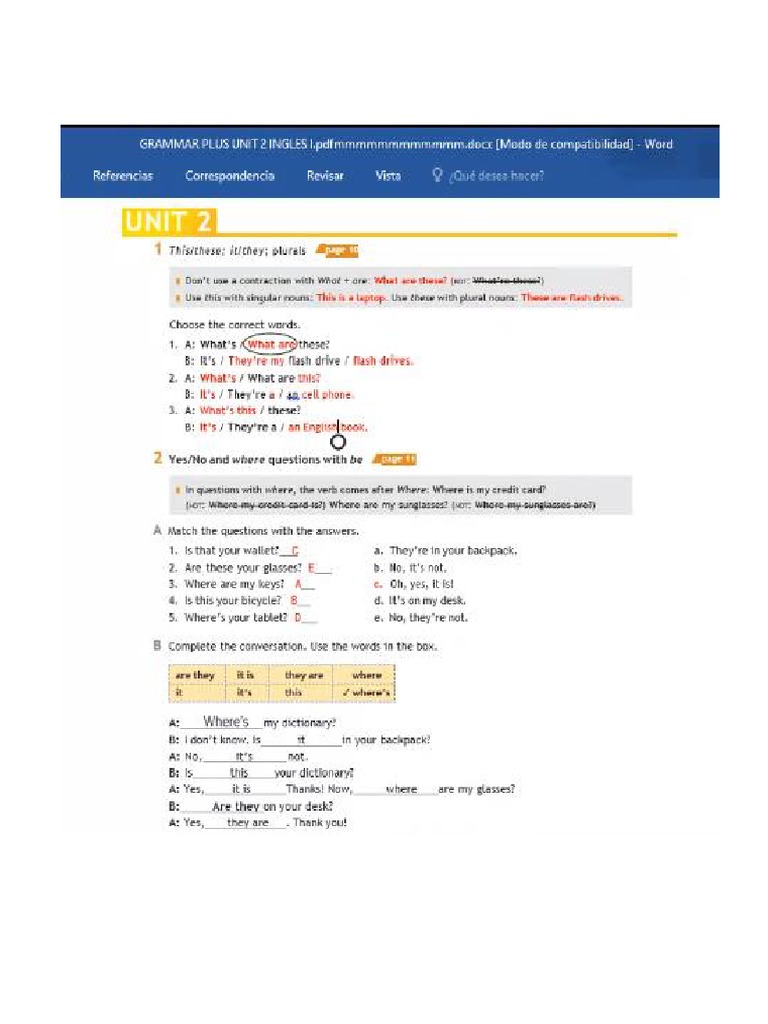 Unit 2 Grammar Plus | PDF
