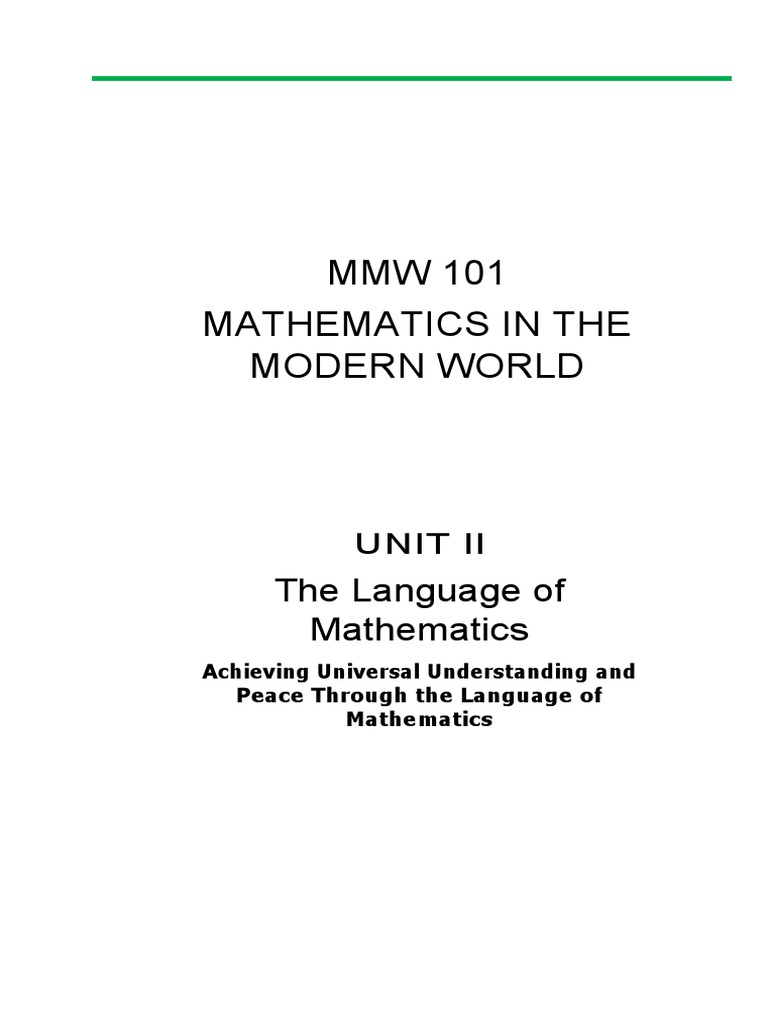 Mmw Module Unit 2 Final Version Pdf Set Mathematics Multiplication