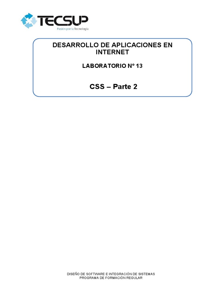 Lab 13 - CSS 2 | PDF | HTML | Laboratorios