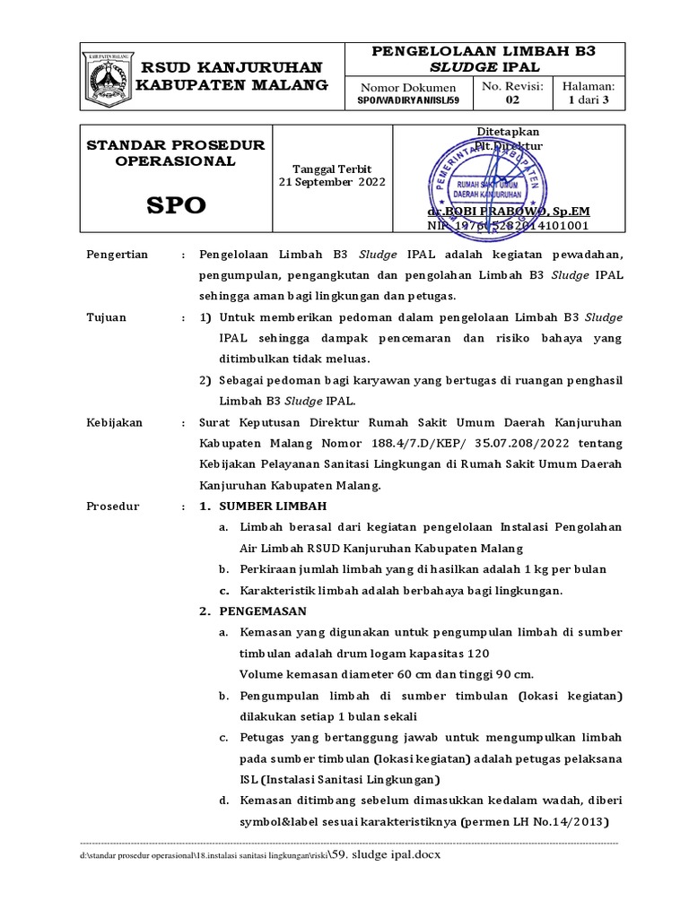 Spo Sludge Ipal | PDF