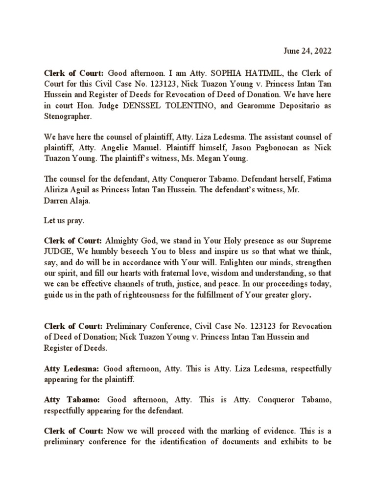 Stenographic Notes For Preliminary Conference | PDF | Justice | Crime ...