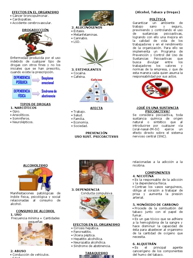 Folleto-Sustancias-Psicoactivas | PDF | La dependencia de sustancias | Drogas Psicoactivas