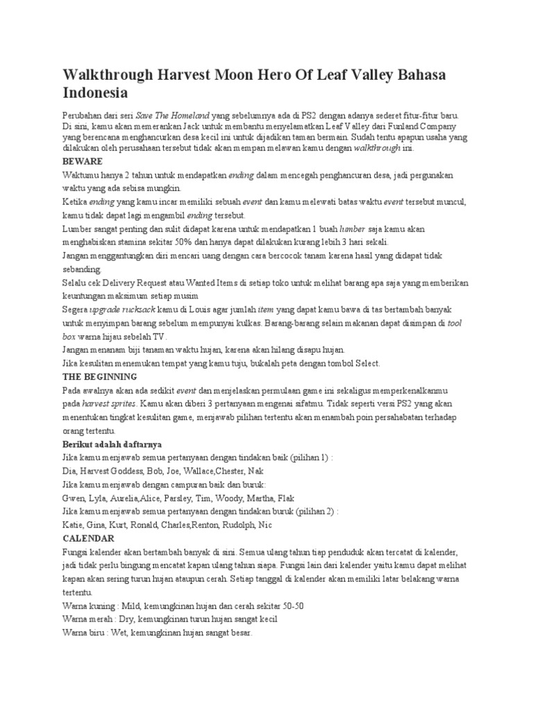 Panduan Lengkap Hero of Leaf Valley | PDF | Memasak, Makanan, & Anggur ...
