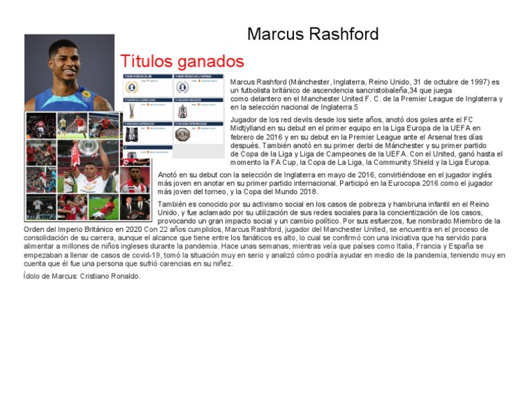 Marcus Rashford | PDF | Asociación de Futbol | Deportes