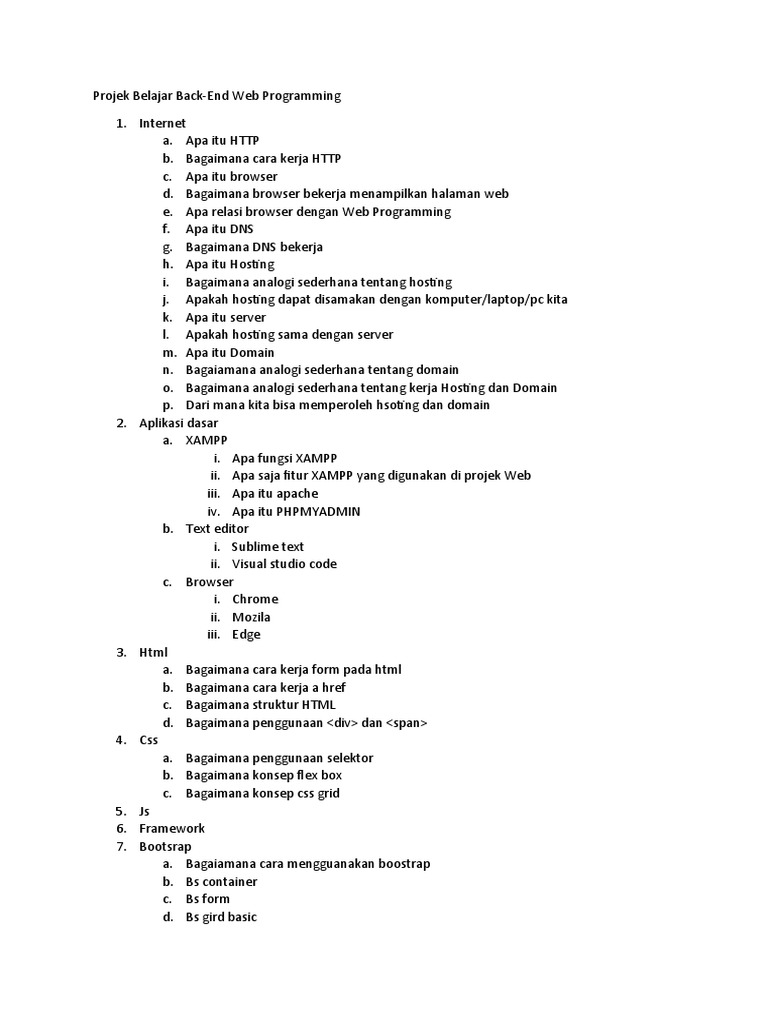 Projek Belajar Back-End Programing | PDF | Komputer