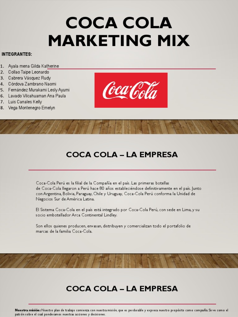 Marketing Mix de Coca Cola | PDF | Coca Cola | La compañia de coca Cola