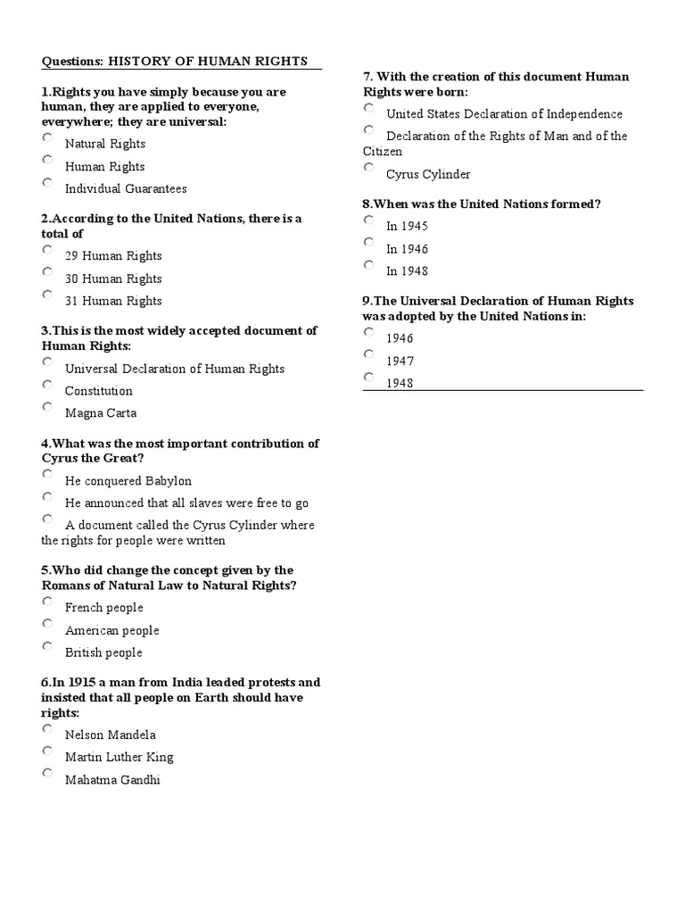 Human Rights History | PDF