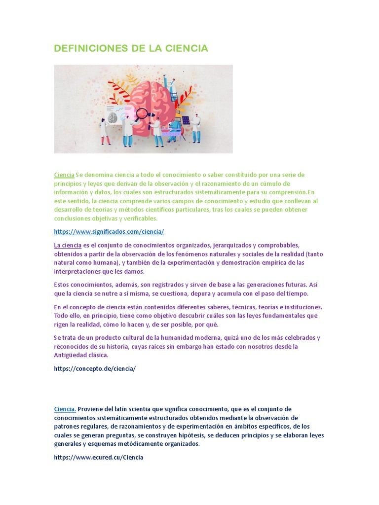 Definiciones de La Ciencia | PDF | Science | Conocimiento