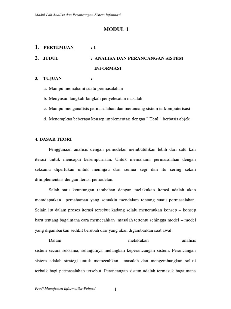 MODUL LAB Analisa Dan Perancangan Sistem Informasi | PDF