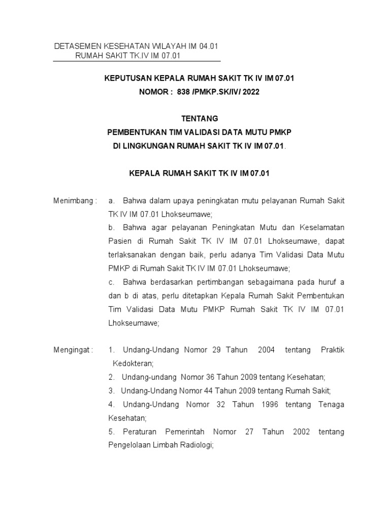 SK Validasi Data | PDF