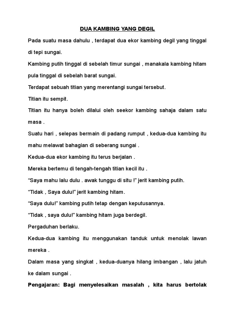 Dua Kambing Yang Degil 2 | PDF | Puisi