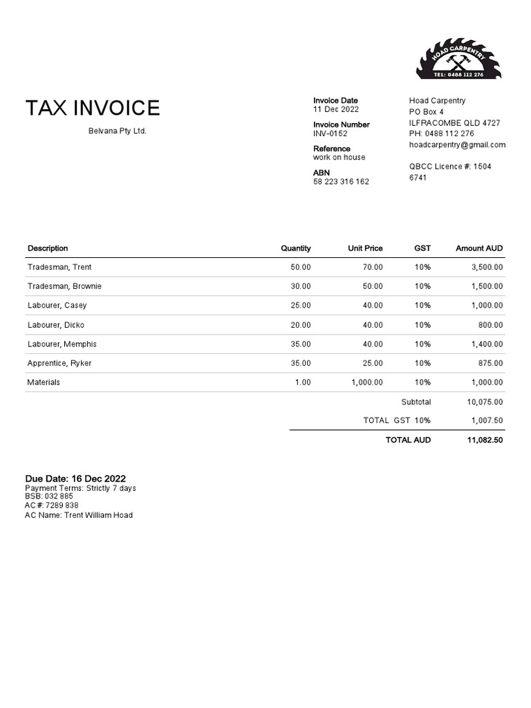 Invoice Inv-0152 | Download Free PDF | Invoice | Payments