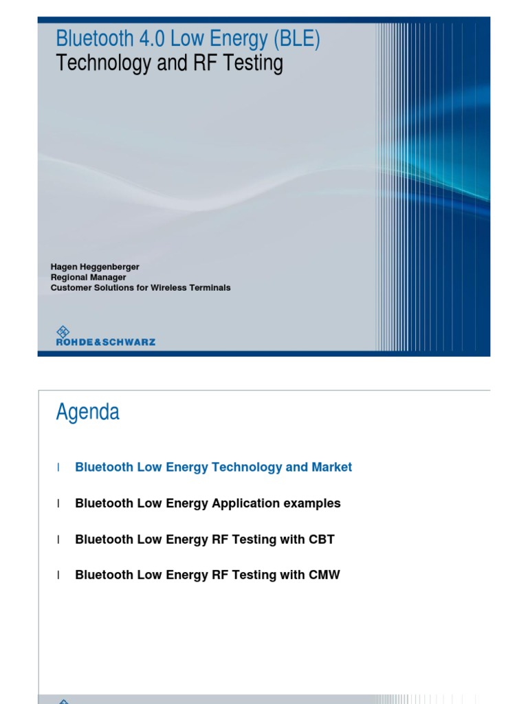 Technology And Rf Testing Bluetooth 4 0 Low Energy Ble Pdf
