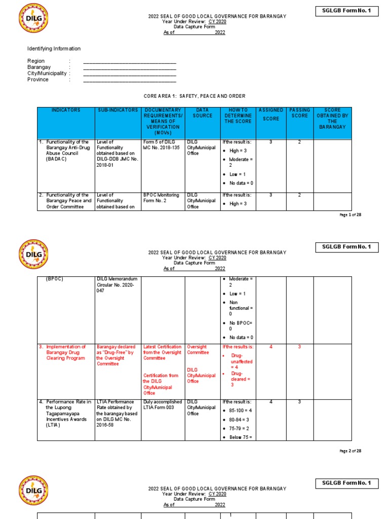 SGLGB Data Capture Form - 2022 - v2 | PDF | Regulatory Compliance ...