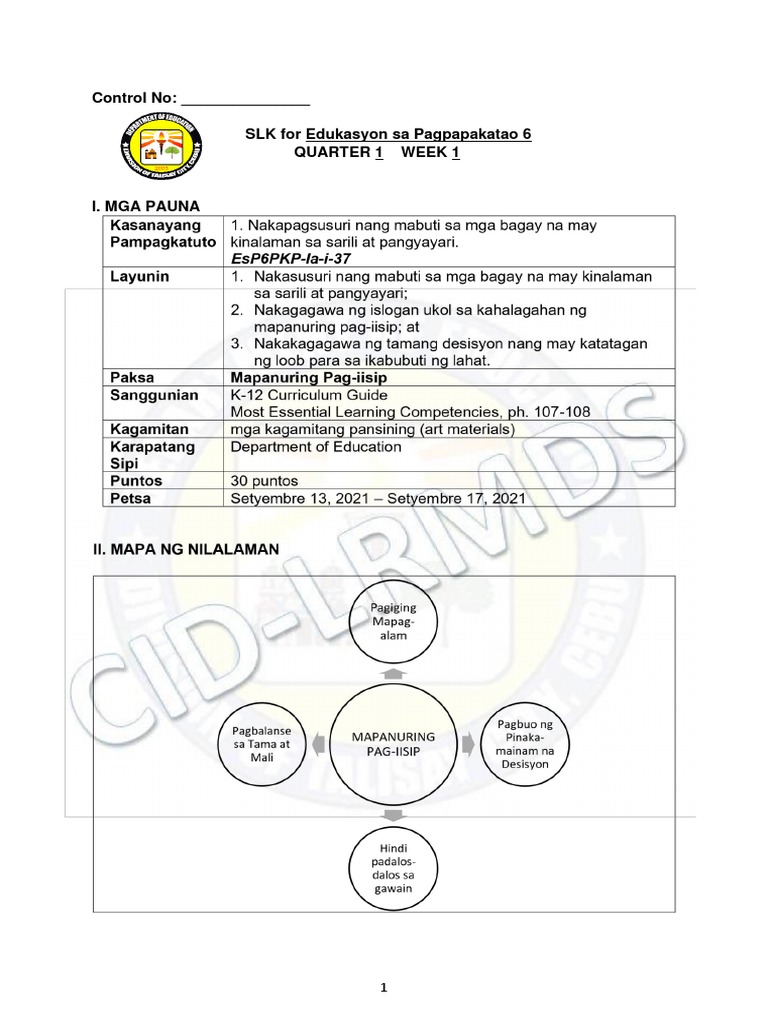 ESP-6 Q1 W1 Fernandez-Candice-C | PDF