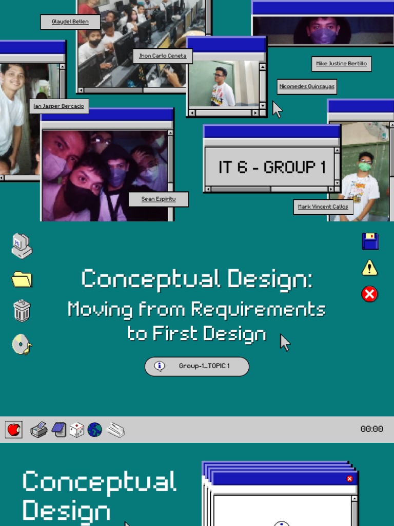 Teal Grey Blue Trendy Retro Digitalism Creative Presentation | PDF | User Interface | Conceptual ...