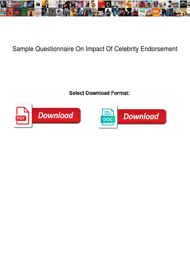 Sample Questionnaire On Impact of Celebrity Endorsement | PDF | Brand ...