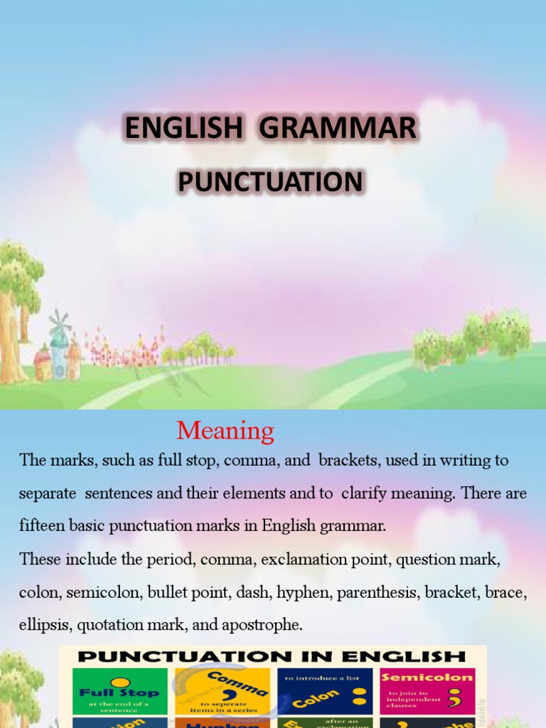 English Grammar Punctuation | PDF | Punctuation | Ellipsis