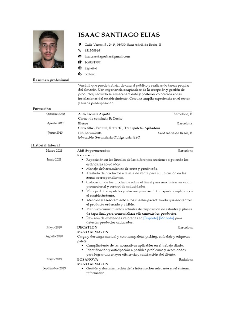 Curriculum Isaac Correcto 2021 | PDF