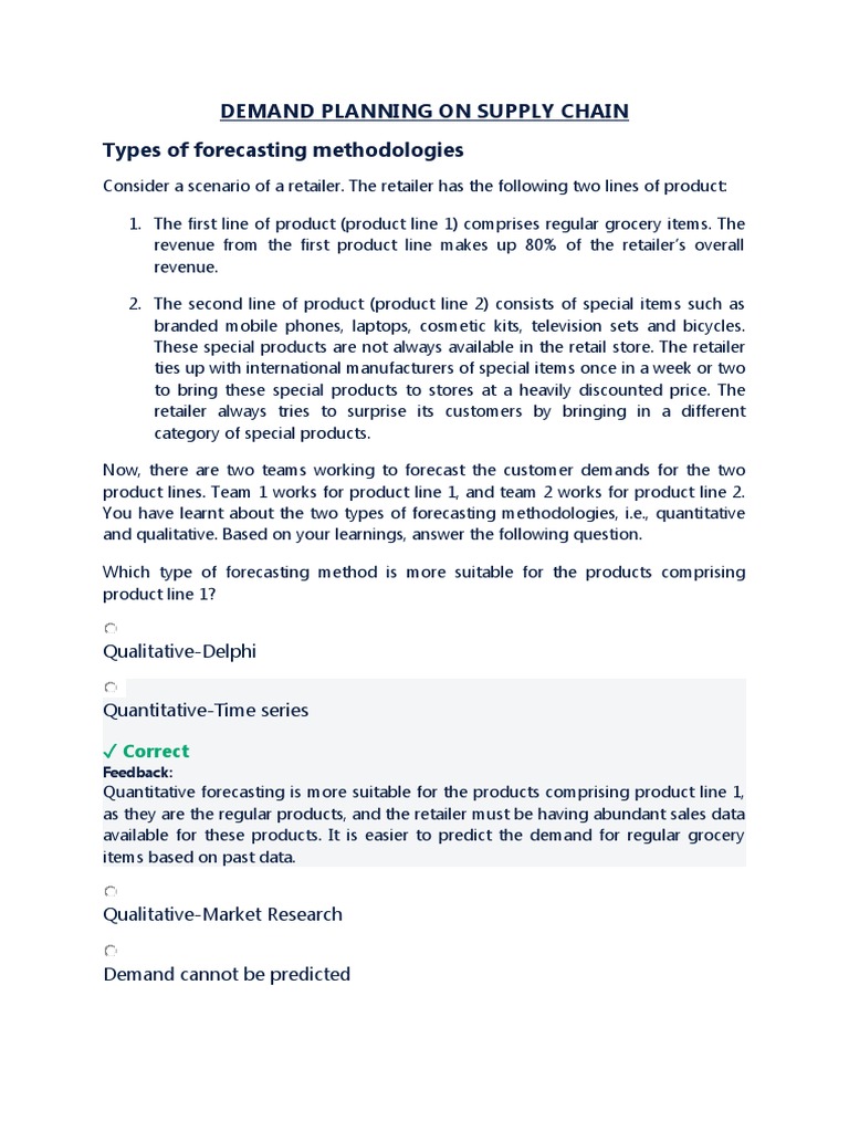 Demand Planning On Supply Chain | PDF | Forecasting | Retail