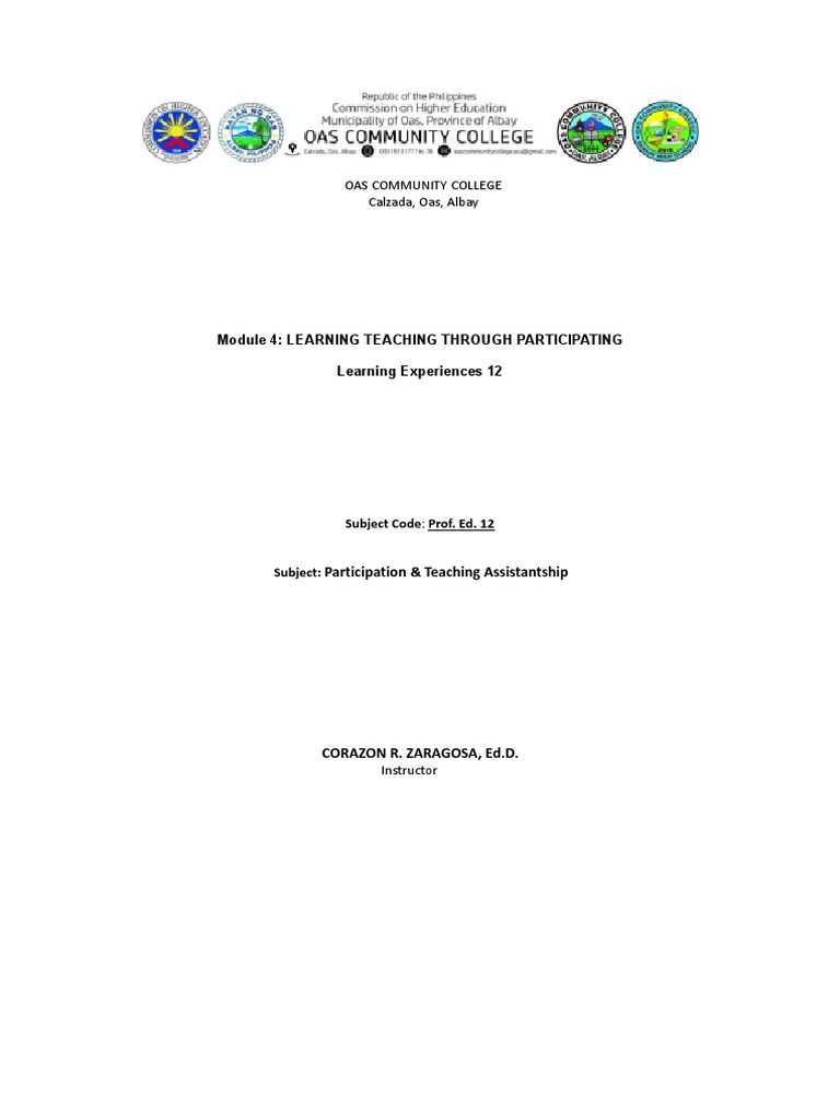 MENDOZA, CEEJAY R. - Module 4 - LE12 | PDF | Teachers | Learning