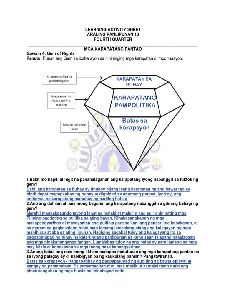 Grade 10 Ap - Q4M2-W4 | PDF