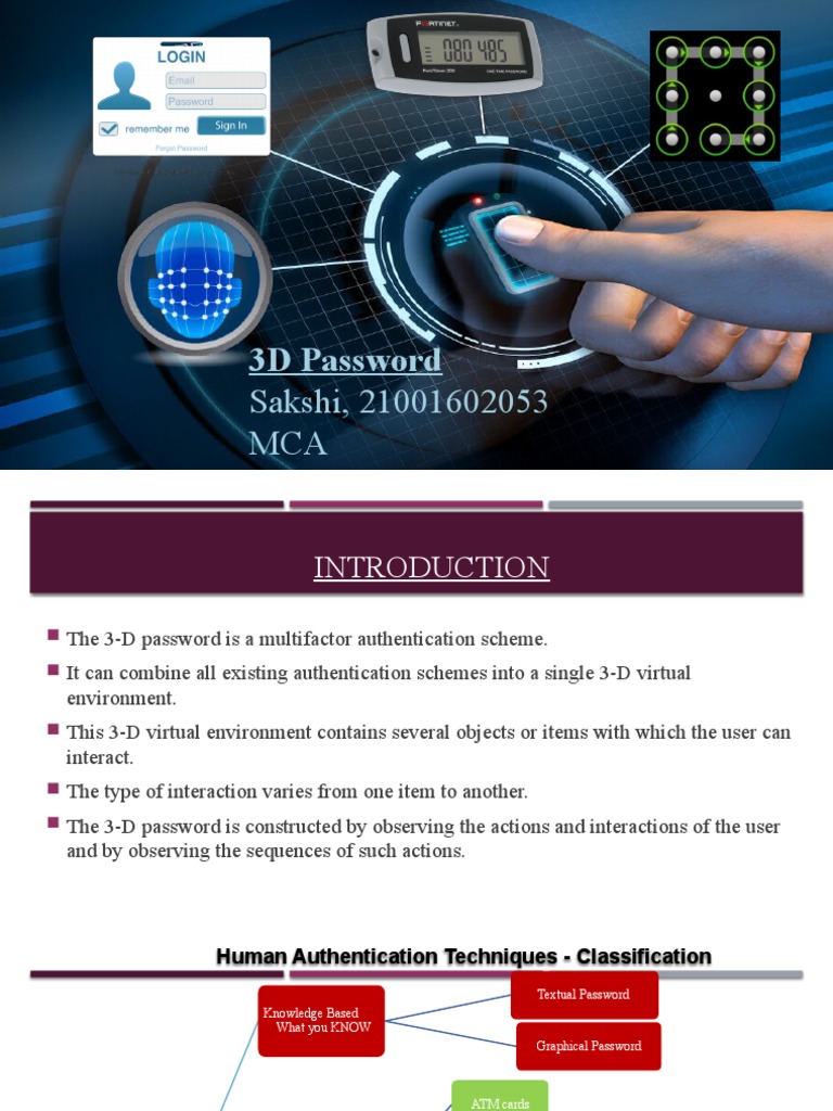 3D Password Sakshi 53 | PDF | Password | Authentication