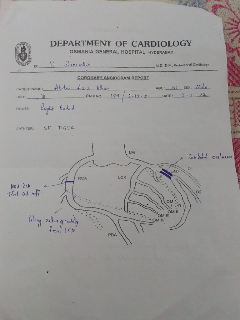 Angiogram Report | PDF