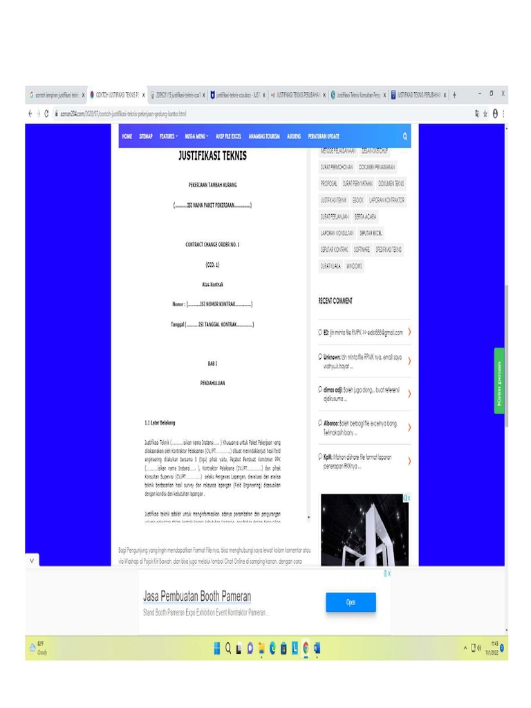 Contoh Justifikasi Teknis Gedung | PDF | Teknologi & Rekayasa