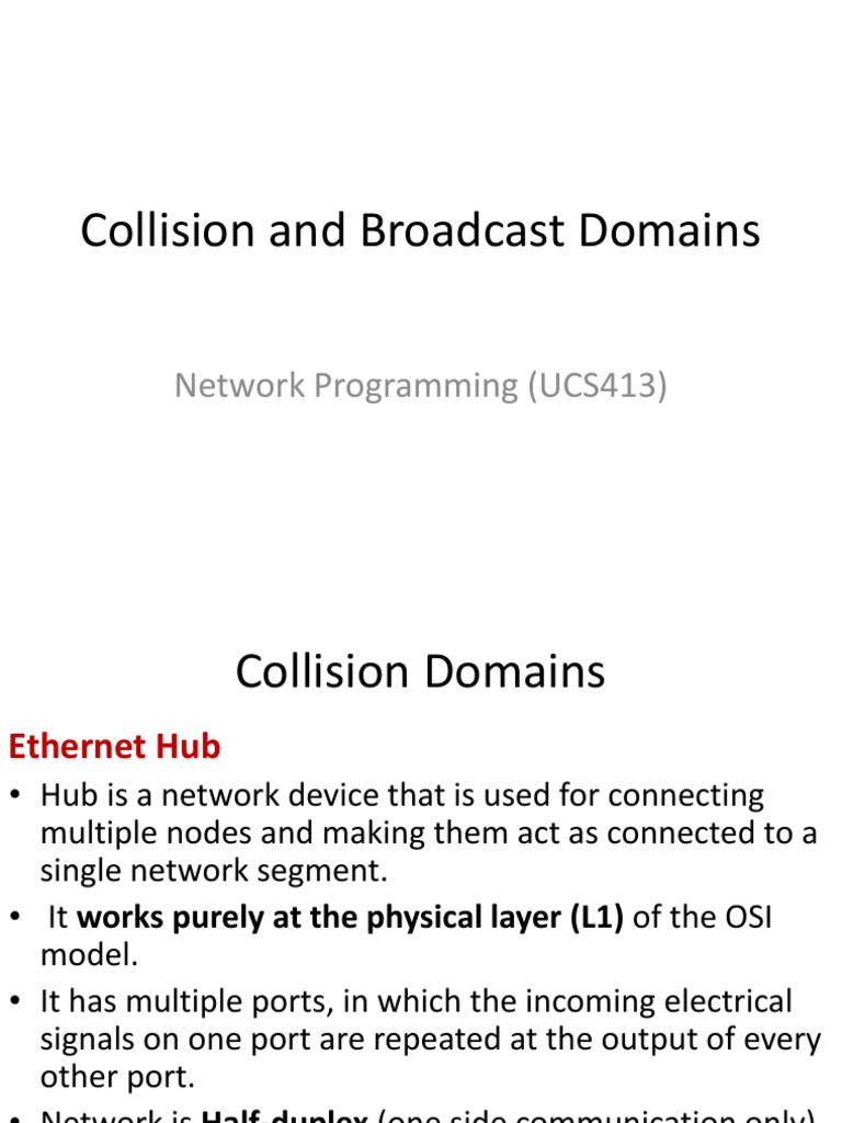 8 - PPT-5 Collision and Broadcast Domains | PDF | Computer Network ...