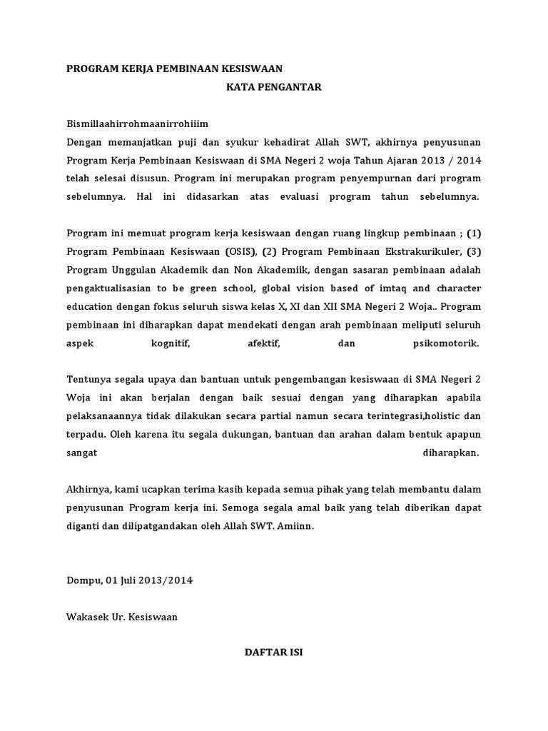 Program Kerja Pembinaan Kesiswaan | PDF | Karier & Perkembangan