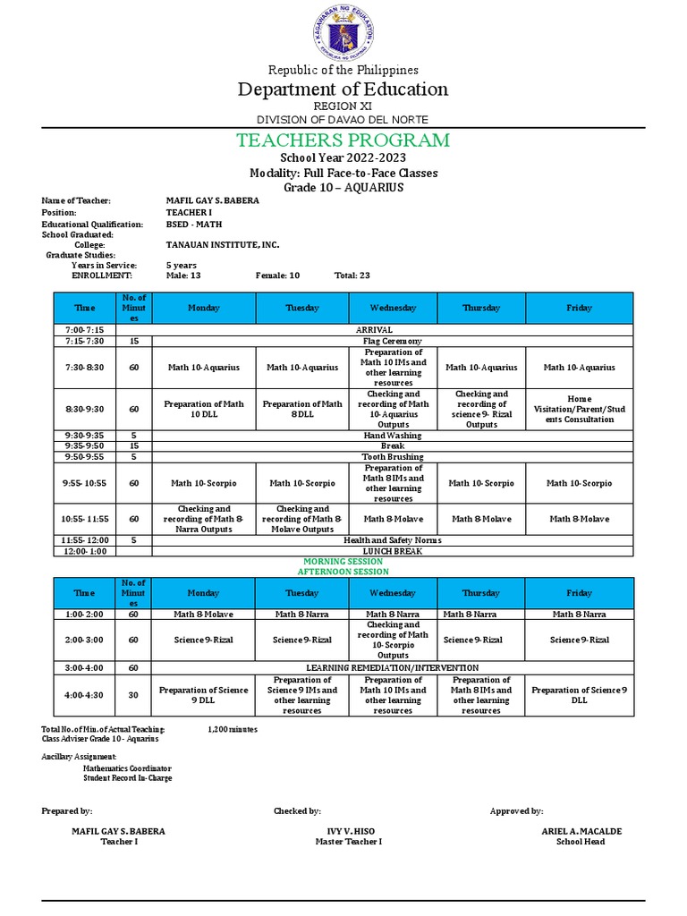 Teachers Program | PDF