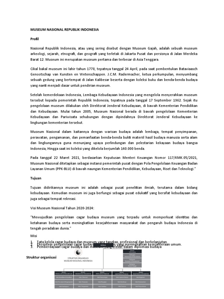 Museum Nasional | PDF | Pengelolaan Keuangan & Uang | Ilmu Sosial