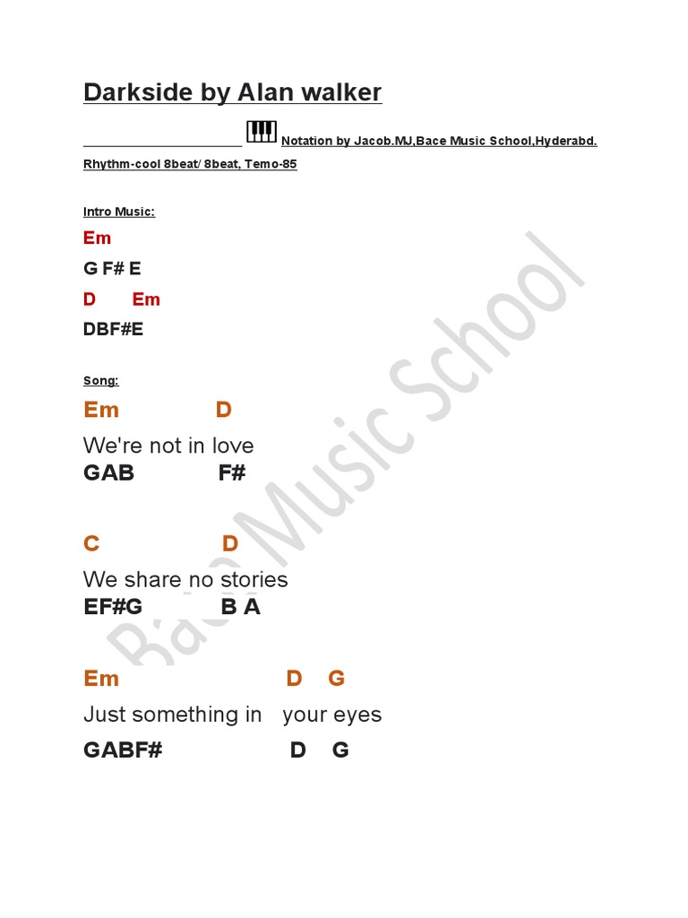 Dark Side Song Notation | PDF