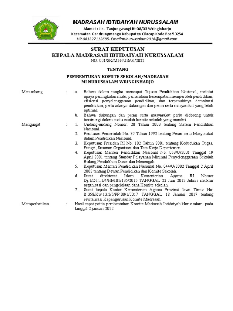 SK Komite Sekolah | PDF
