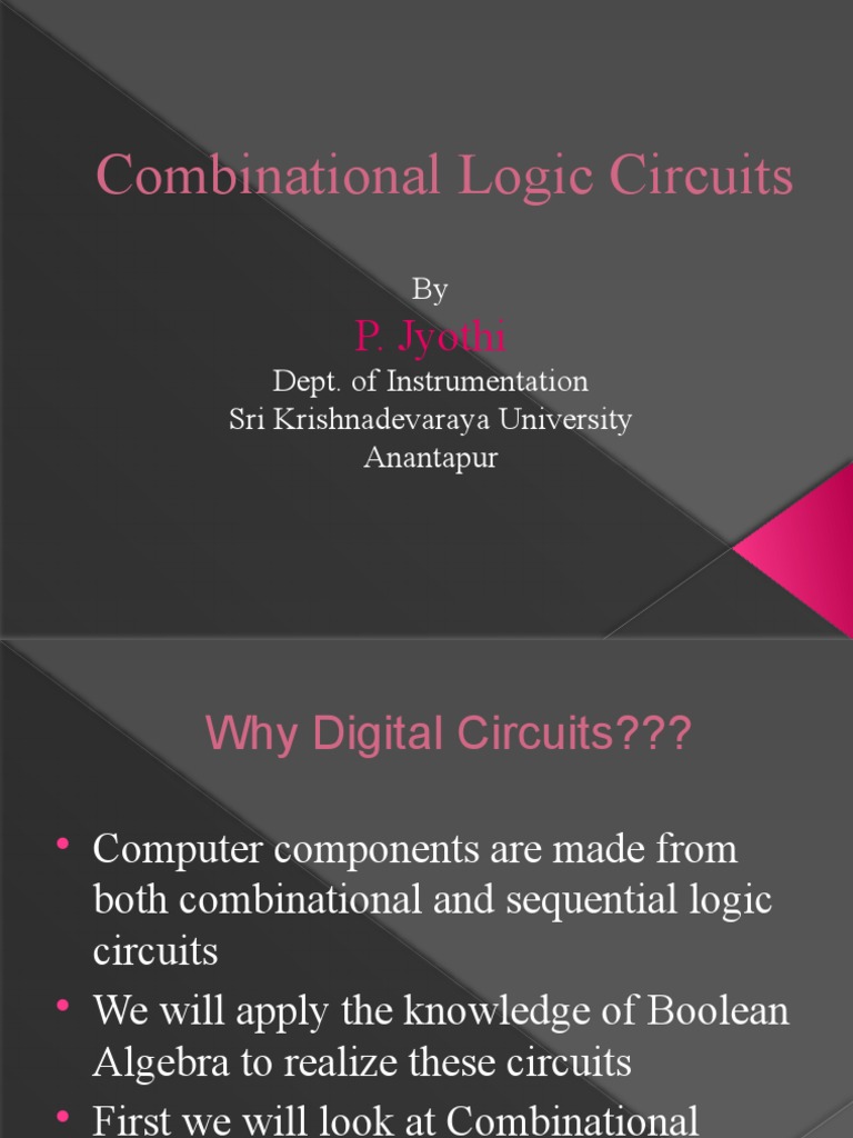 Combinational Logic Ckts By Jyothi Pdf Binary Coded Decimal Logic Gate