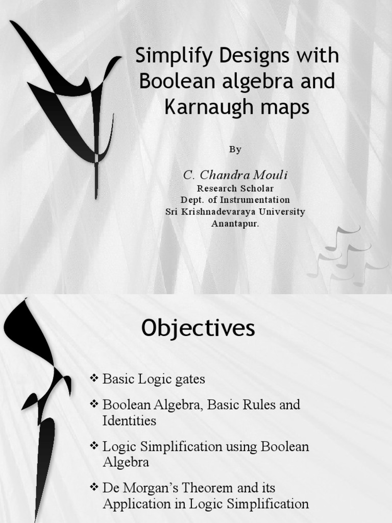 Simplify Designs With Boolean Algebra And Karnaugh Maps By Mouli Pdf