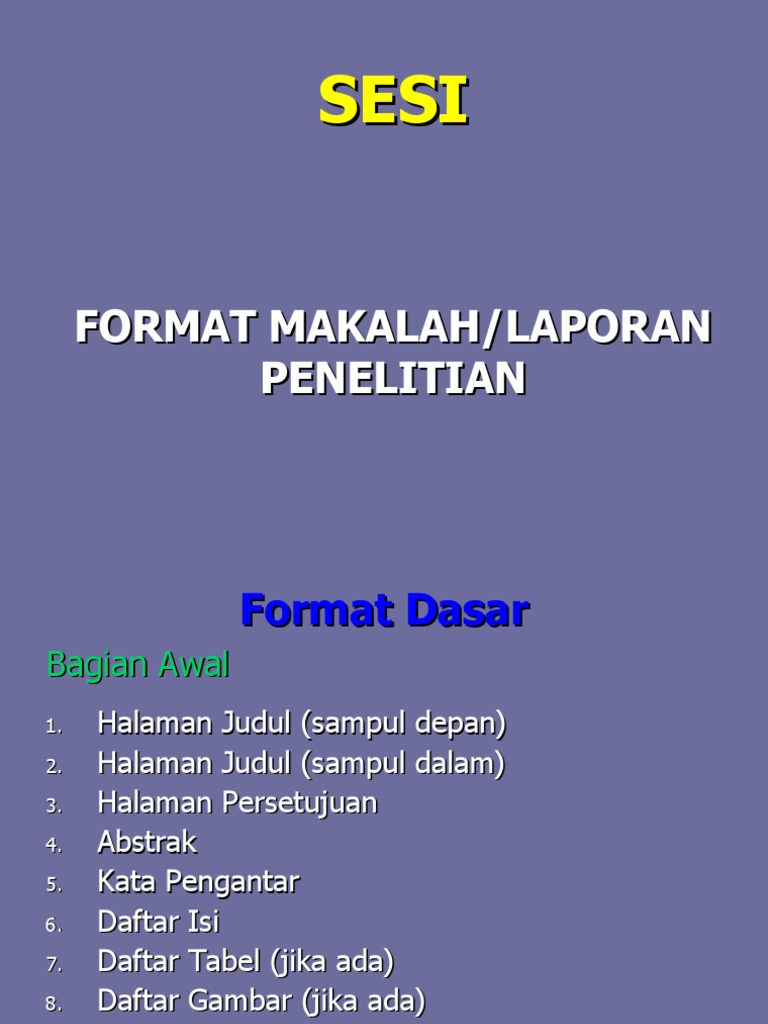 Format Penulisan Makalah Penelitian | PDF