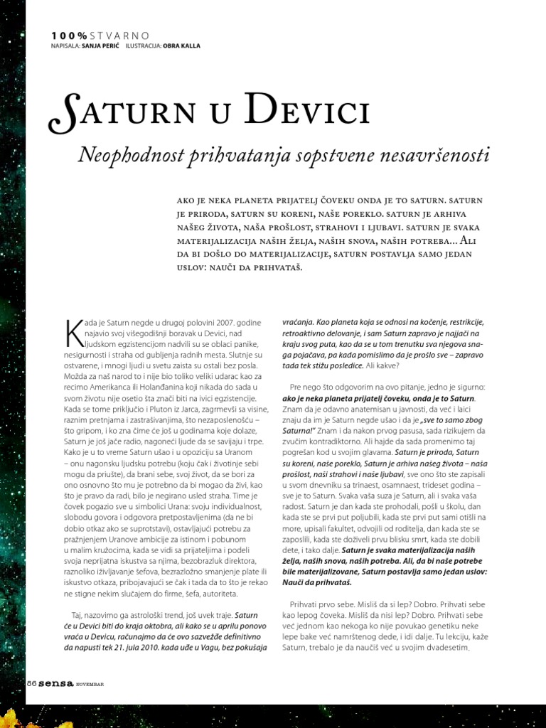 Saturn U Devici - Sanja Perić | PDF