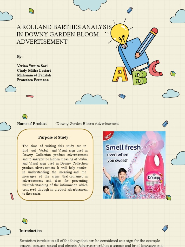 A Rolland Barthes Analysis in Downy Garden Bloom Advertisement | PDF ...