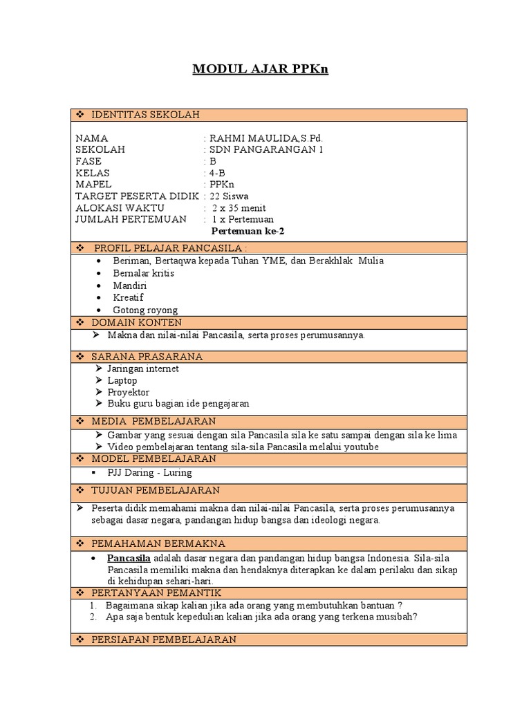 Modul Ajar Ppkn 2 Pdf