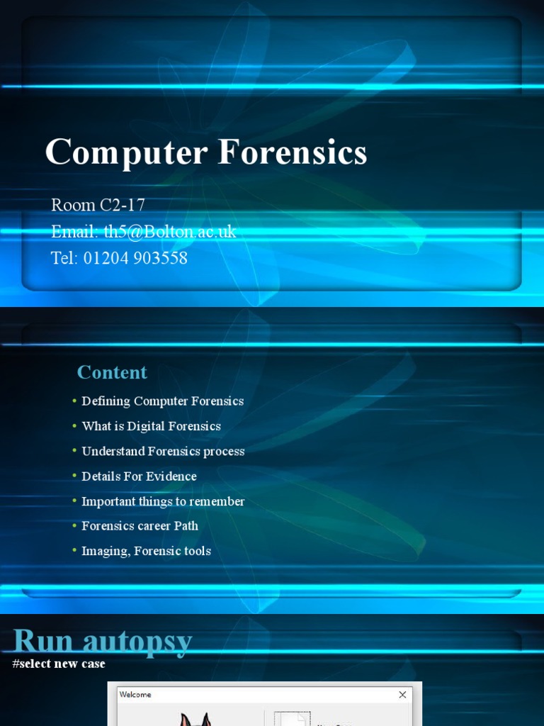 Week 8 - Computer Forensics - Autopsy | PDF | Windows Registry | Computer Forensics