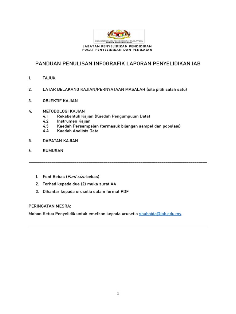Template Infografik Laporan Penyelidikan IAB | PDF