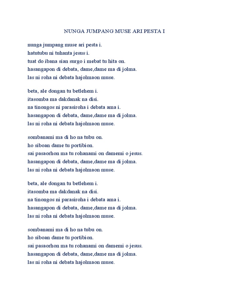 Nunga Jumpang Muse Ari Pesta I | PDF