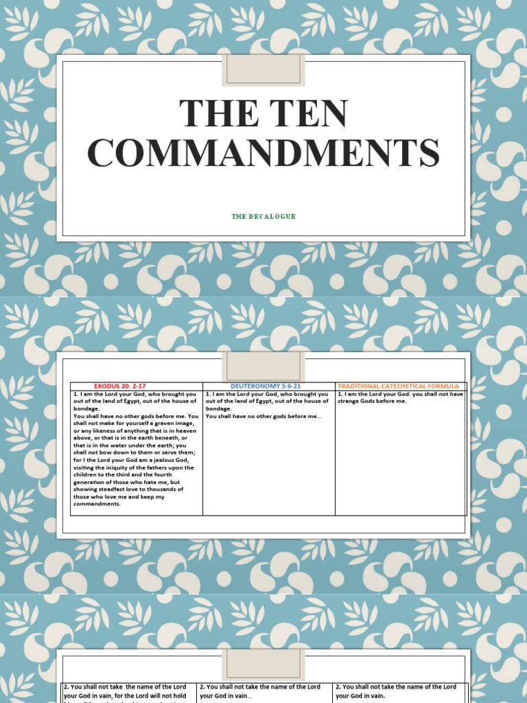 The Ten Commandments Guide | PDF | Ten Commandments | Torah Books