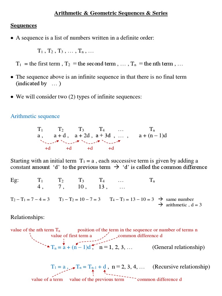 Lecture 6 - Arithmetic Geometric Sequences Series | PDF | Logarithm ...