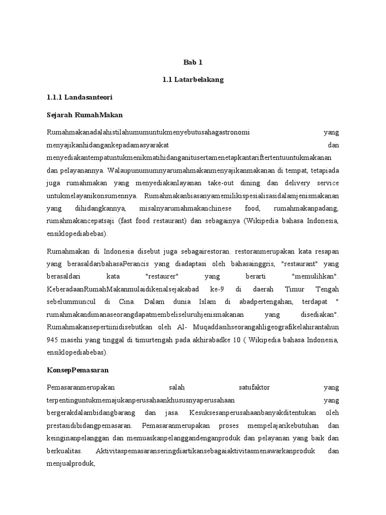 Contoh Project Restaurant | PDF