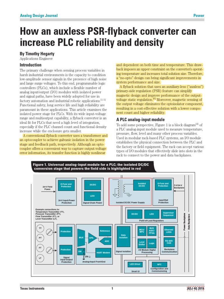 How An Auxless PSR-flyback Converter Can Increase PLC Reliability and ...