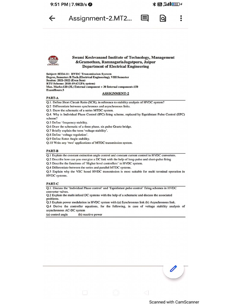 Akash - Malhotra - HVDC - ASSIGNMENT-2 (4 Questions Left) | PDF
