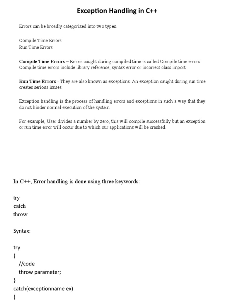 Exceptions Handling - PPT | PDF | Software | Programming Paradigms
